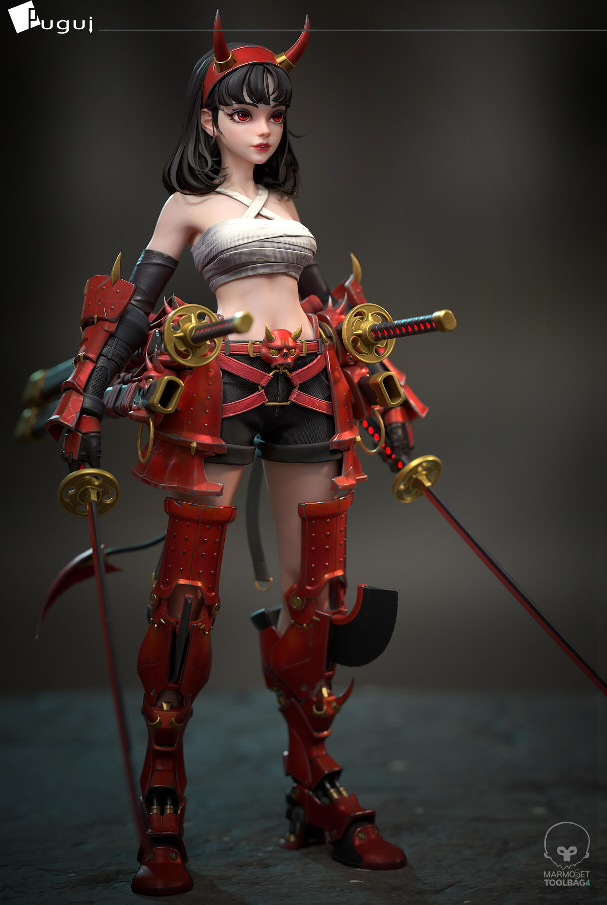 【pugui游戏】角色网络班-夏**同学作品模型 - 角色/人物/生物 - 作品模型 - CG模型网