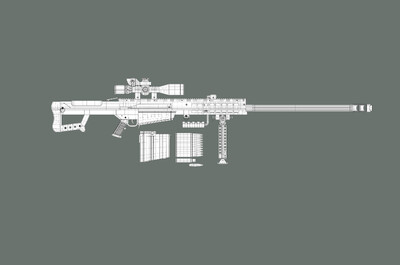 XM-107巴雷特狙击枪模型-枪械模型模型库-Maya(.ma/.mb)模型下载-cg模型网