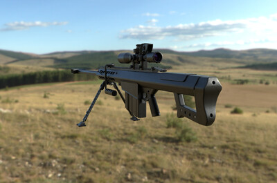 XM-107巴雷特狙击枪模型-枪械模型模型库-Maya(.ma/.mb)模型下载-cg模型网