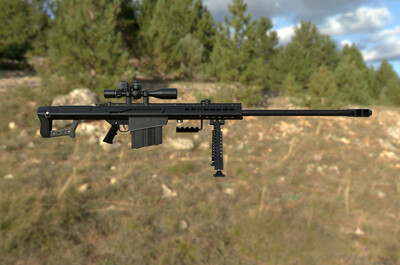 XM-107巴雷特狙击枪模型-枪械模型模型库-Maya(.ma/.mb)模型下载-cg模型网