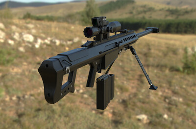 XM-107巴雷特狙击枪模型-枪械模型模型库-Maya(.ma/.mb)模型下载-cg模型网