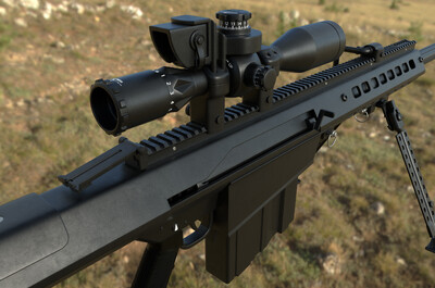 XM-107巴雷特狙击枪模型-枪械模型模型库-Maya(.ma/.mb)模型下载-cg模型网