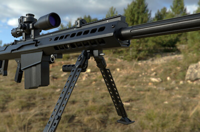 XM-107巴雷特狙击枪模型-枪械模型模型库-Maya(.ma/.mb)模型下载-cg模型网