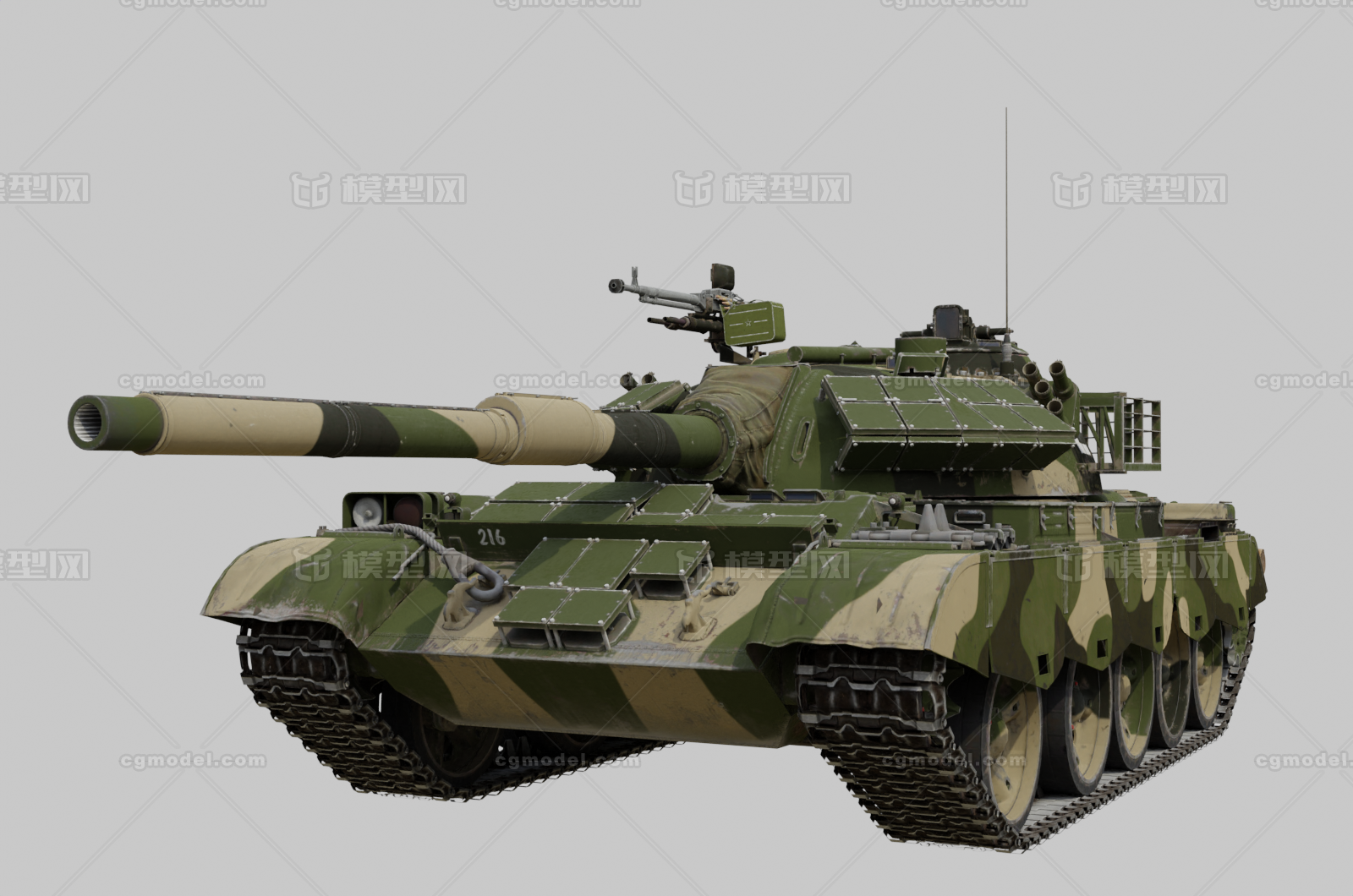 ZTZ-59D中型坦克 4k（两种涂装）模型-装甲车／坦克模型库-Blender(.blend)模型下载-cg模型网