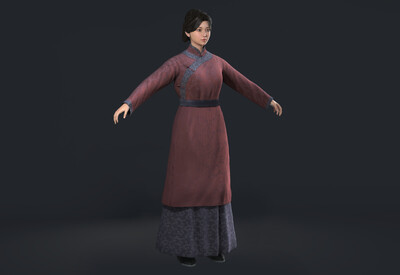 原创古代女人【带绑定】古代人物模型-女人模型库-OBJ(.obj/.mtl)模型下载-cg模型网