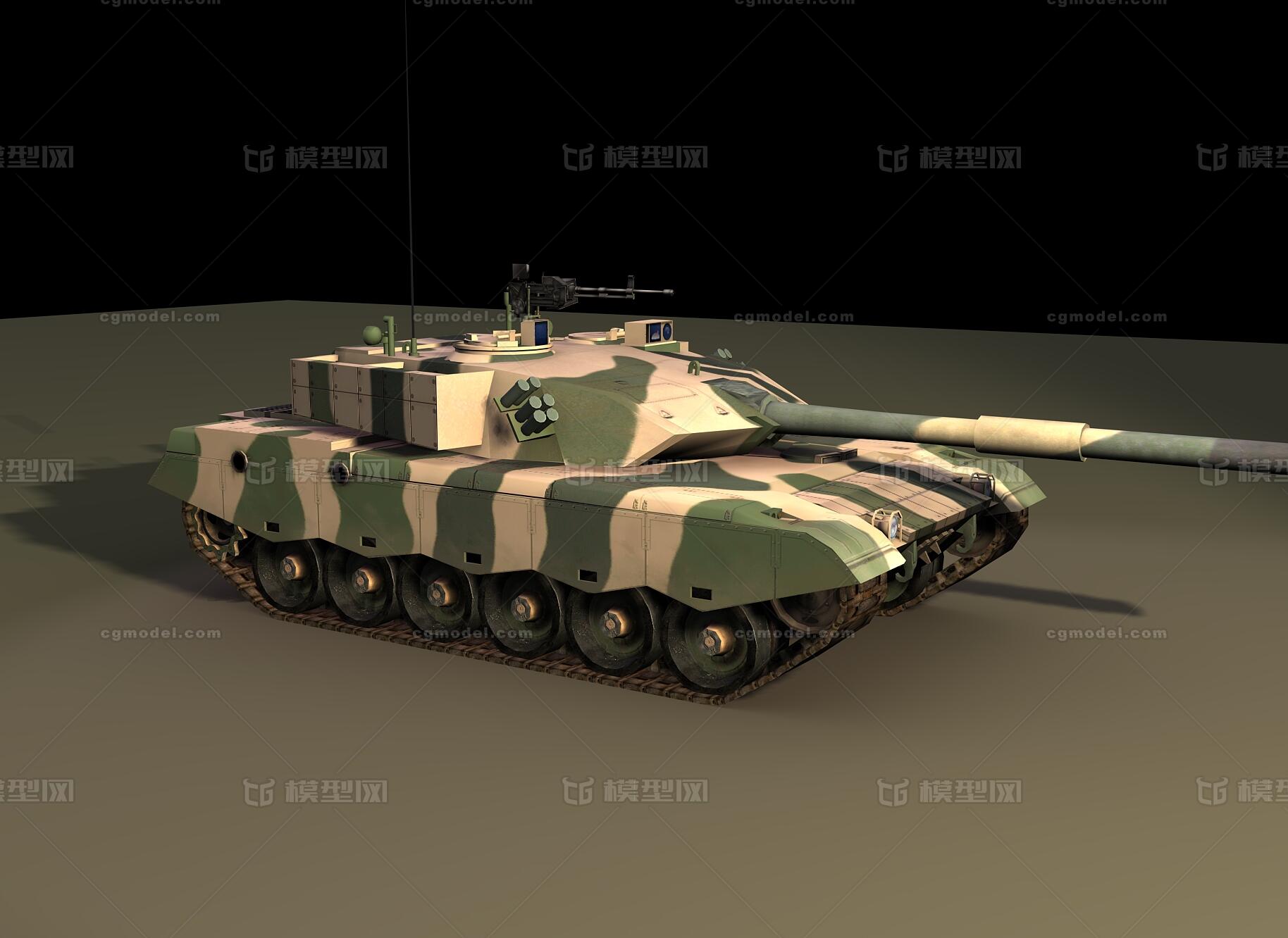 解放军坦克96A 布线合理模型-装甲车／坦克模型库-3ds Max(.max)模型下载-cg模型网