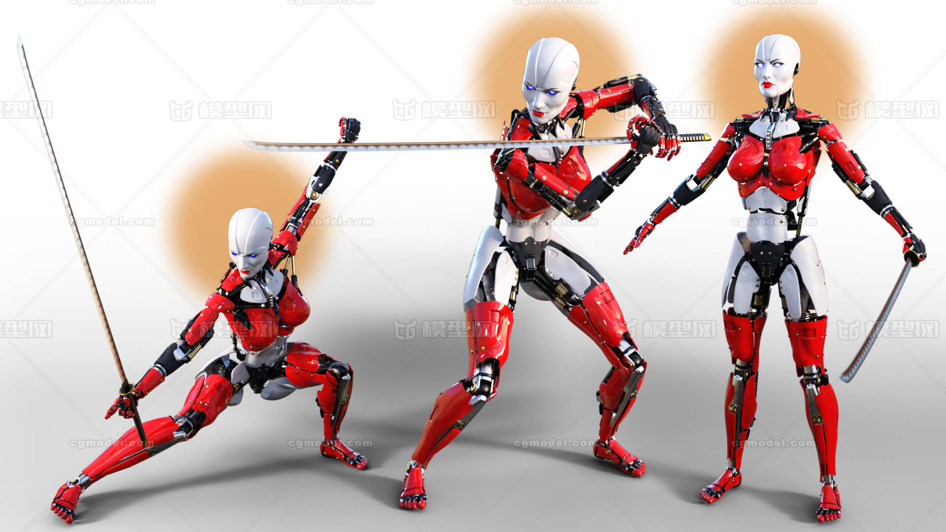 女机器人女机械人女剑客科幻智能ai机器人模型 机器人/机甲模型库 3ds Max Max 模型下载 Cg模型网