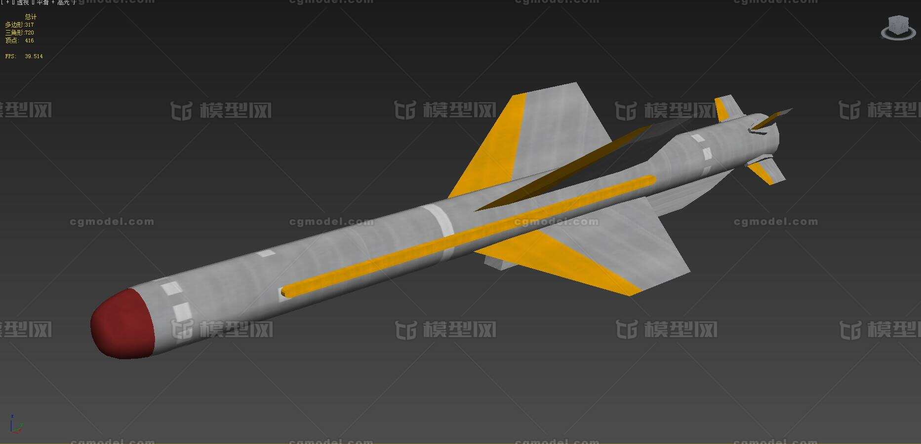 KD-88空地导弹模型-火炮器械模型库-3ds Max(.max)模型下载-cg模型网