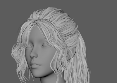 清纯头发 学生发型 女性头发模型-女人模型库-Maya(.ma/.mb)模型下载-cg模型网