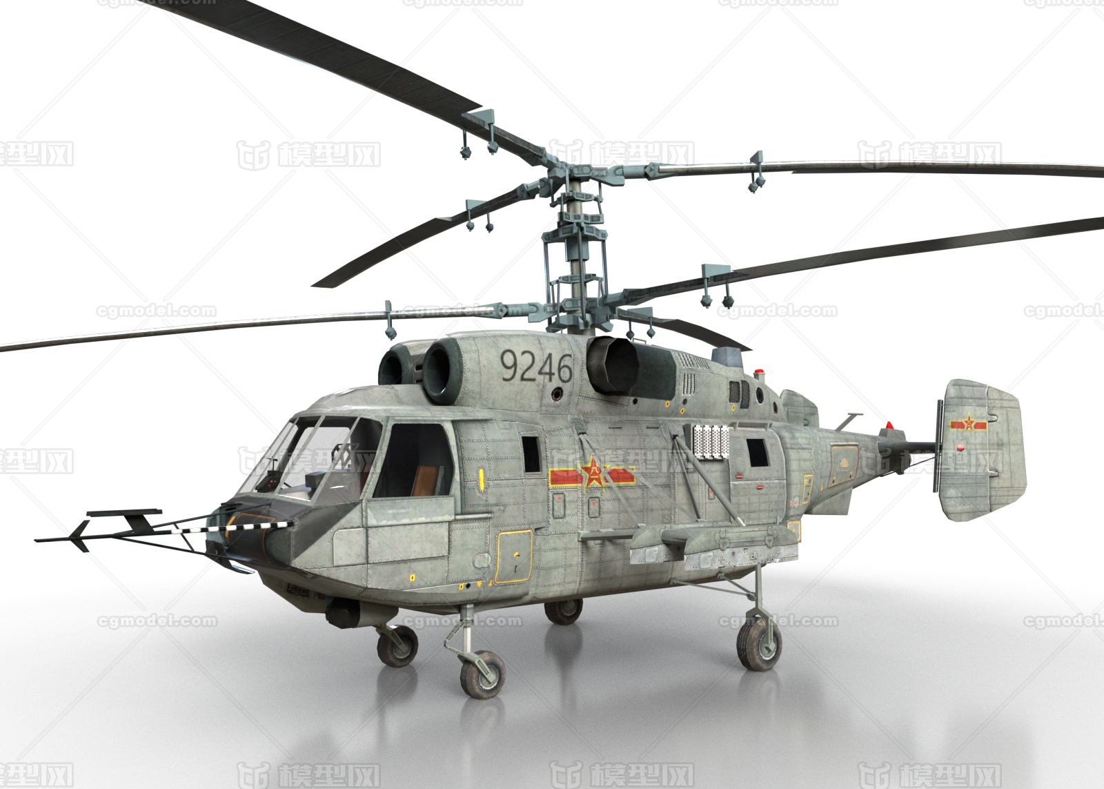 卡29舰载直升机 Ka-29模型-军用直升机模型库-3D Studio(.3ds)模型下载-cg模型网