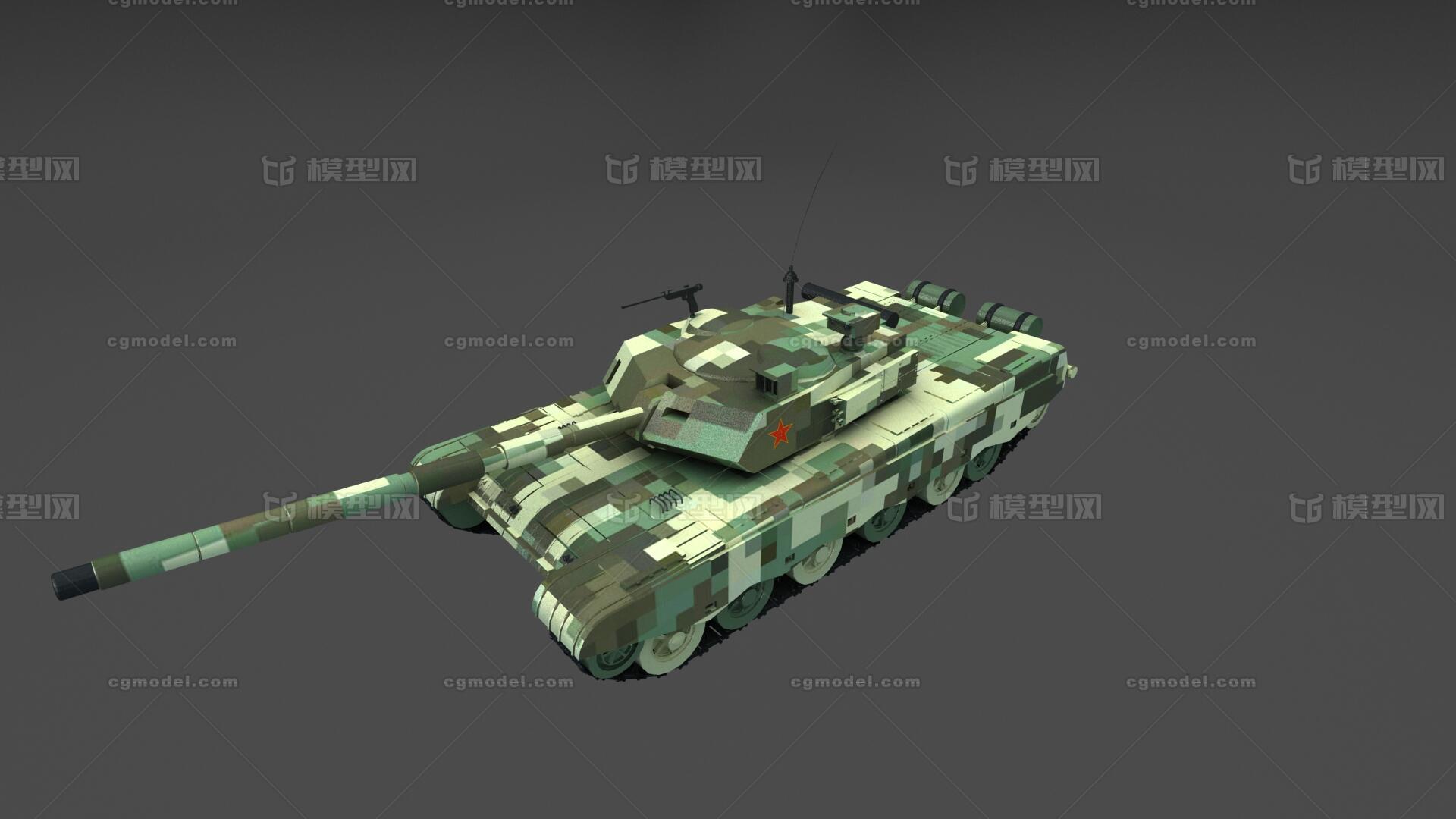 99A主战坦克模型-火炮器械模型库-3ds Max(.max)模型下载-cg模型网