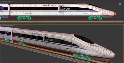 CRH380AL最完整的高清司机室+车厢模型-火车/轨道车模型库-3ds Max(.max)模型下载-cg模型网