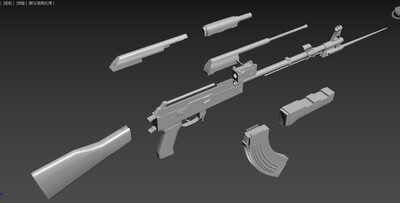 中国人民解放军56式突击步枪模型-枪械模型模型库-3ds Max(.max)模型下载-cg模型网