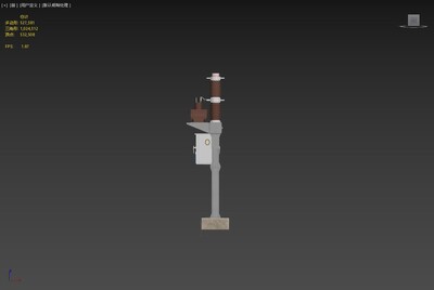 35kV瓷柱式高压交流SF6断路器模型-工业设备模型库-3ds Max(.max)模型下载-cg模型网