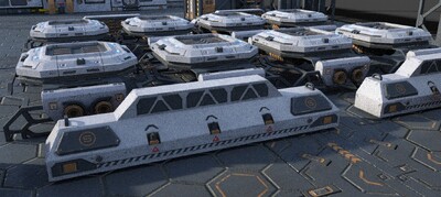 科幻外太空星球地表基地建筑设备 C473模型-科幻场景模型库-3ds Max(.max)模型下载-cg模型网