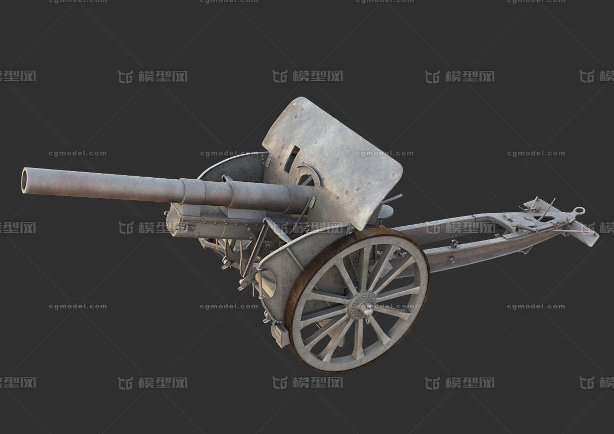 FK16野战炮 次世代模型-火炮器械模型库-FBX(.fbx)模型下载-cg模型网