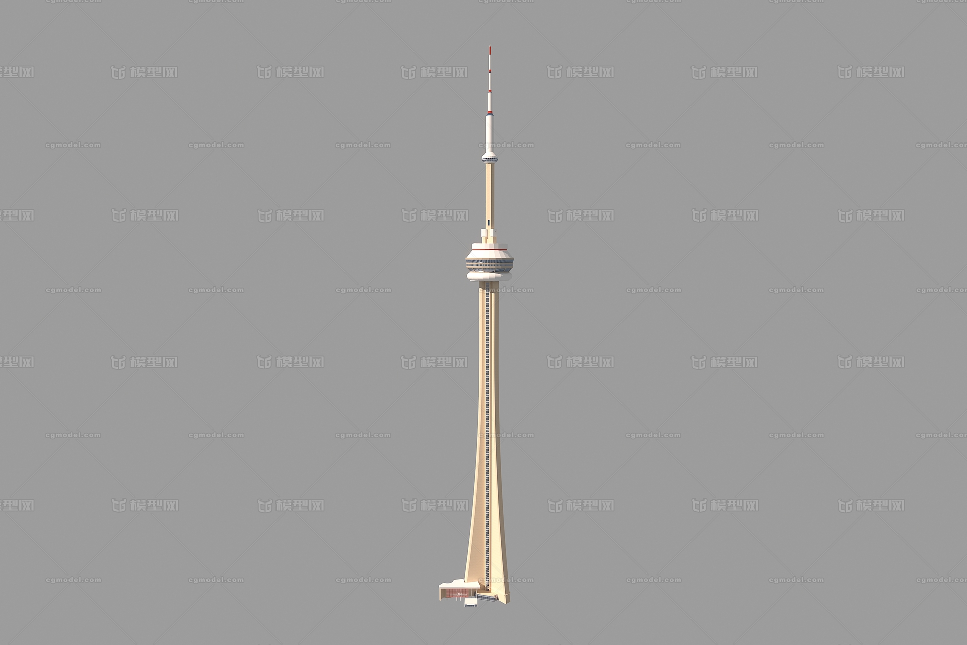 加拿大国家电视塔 多伦多地标模型-公共设施模型库-3ds Max(.max)模型下载-cg模型网