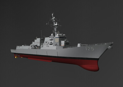 阿利伯克3型驱逐舰DDG125杰克卢卡斯模型-军舰模型库-Maya(.ma/.mb)模型下载-cg模型网