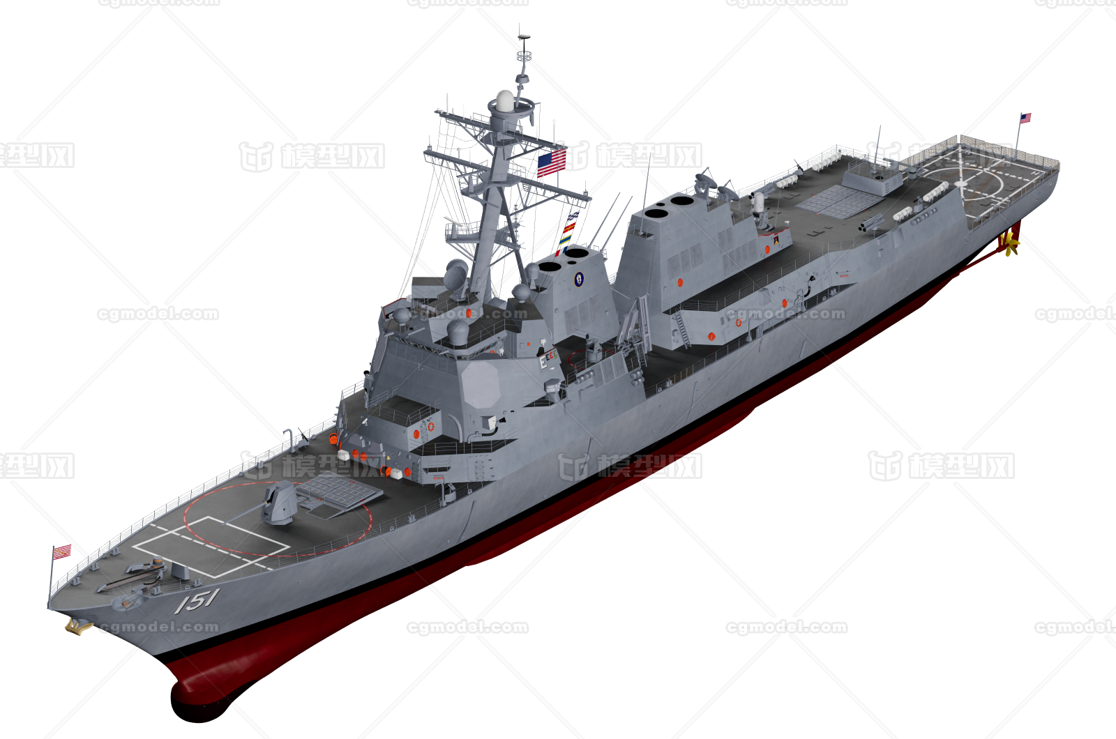 内森·詹姆斯号驱逐舰DDG-151模型-军舰模型库-FBX(.fbx)模型下载-cg模型网