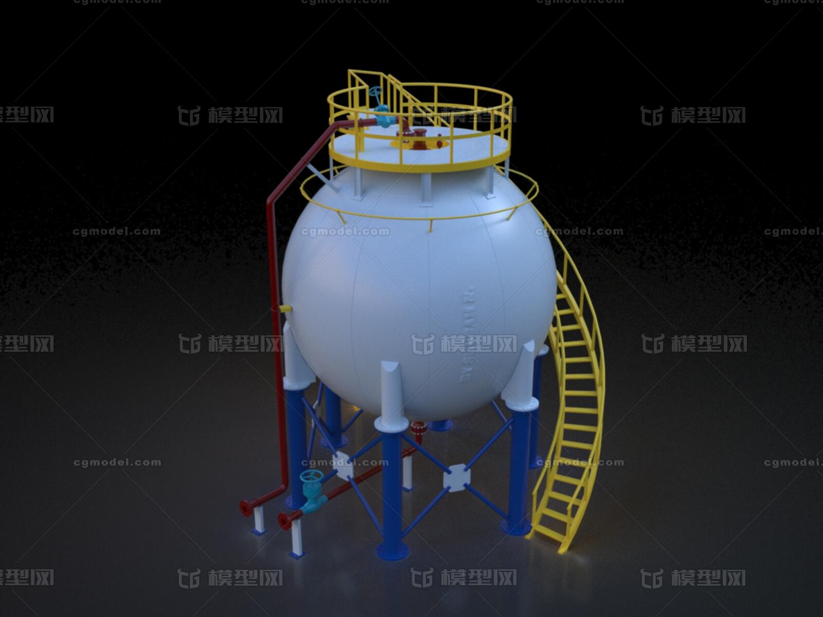 储罐 球形储罐模型-工业设备模型库-3ds Max(.max)模型下载-cg模型网