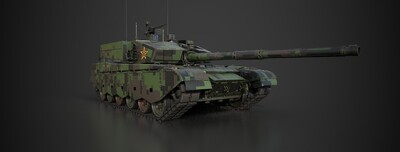 中国陆军99A主战坦克 ZTZ-99A模型-装甲车／坦克模型库-OBJ(.obj/.mtl)模型下载-cg模型网