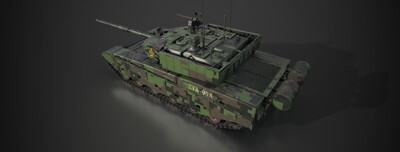 中国陆军99A主战坦克 ZTZ-99A模型-装甲车／坦克模型库-OBJ(.obj/.mtl)模型下载-cg模型网