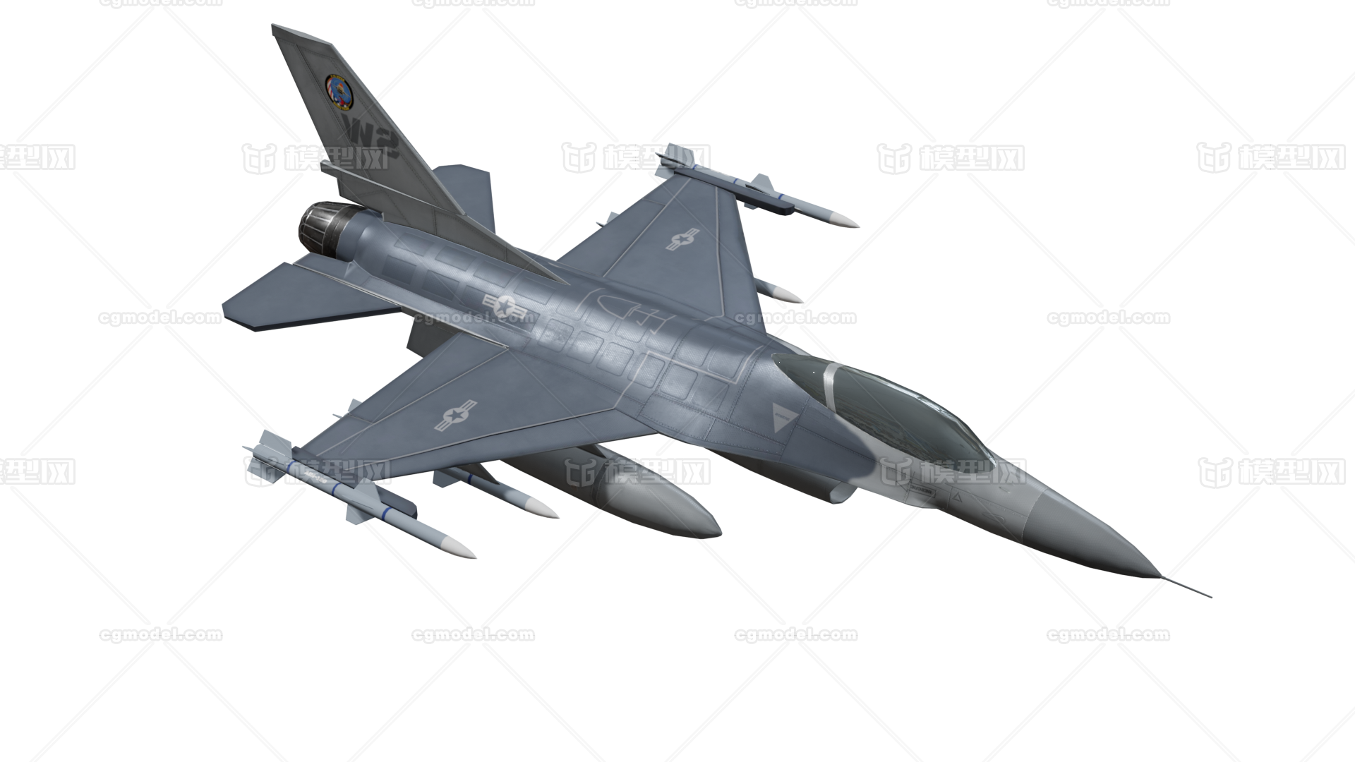 F16战斗机 F16模型-军用飞机模型库-3ds Max(.max)模型下载-cg模型网