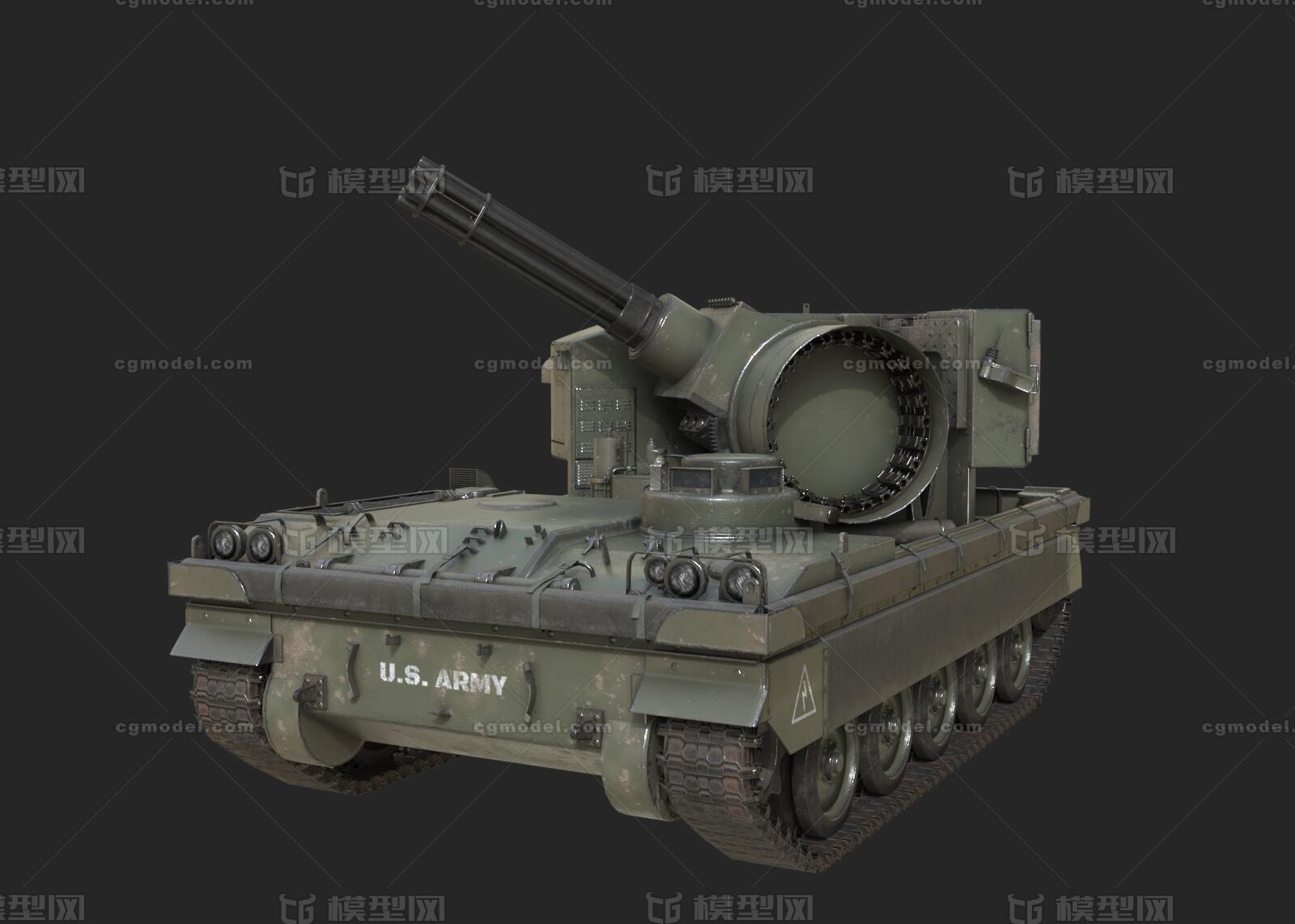 PBR 美国T249模型-火炮器械模型库-3D Studio(.3ds)模型下载-cg模型网