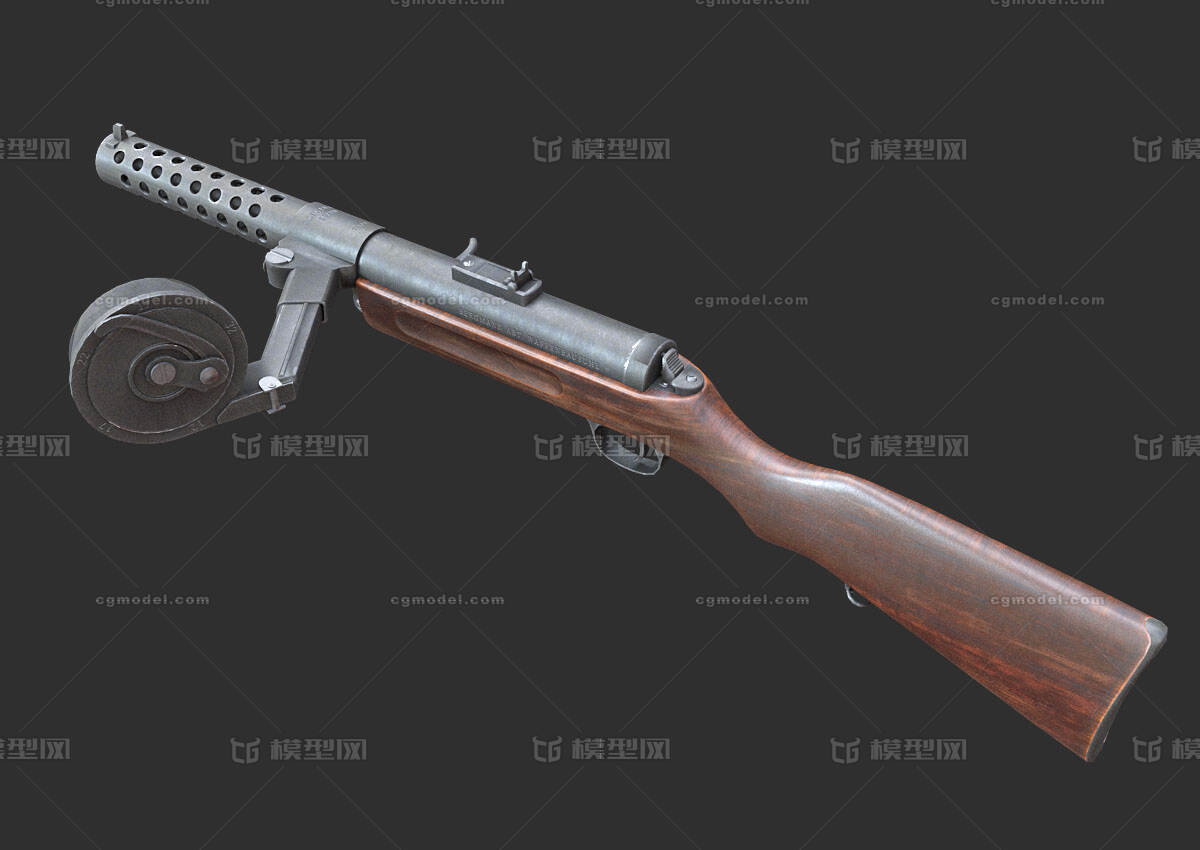 MP18冲锋枪 PBR次世代模型-枪械模型模型库-FBX(.fbx)模型下载-cg模型网