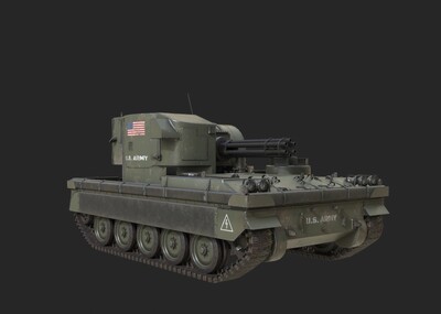 PBR 美国T249模型-火炮器械模型库-3D Studio(.3ds)模型下载-cg模型网
