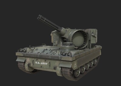 PBR 美国T249模型-火炮器械模型库-3D Studio(.3ds)模型下载-cg模型网