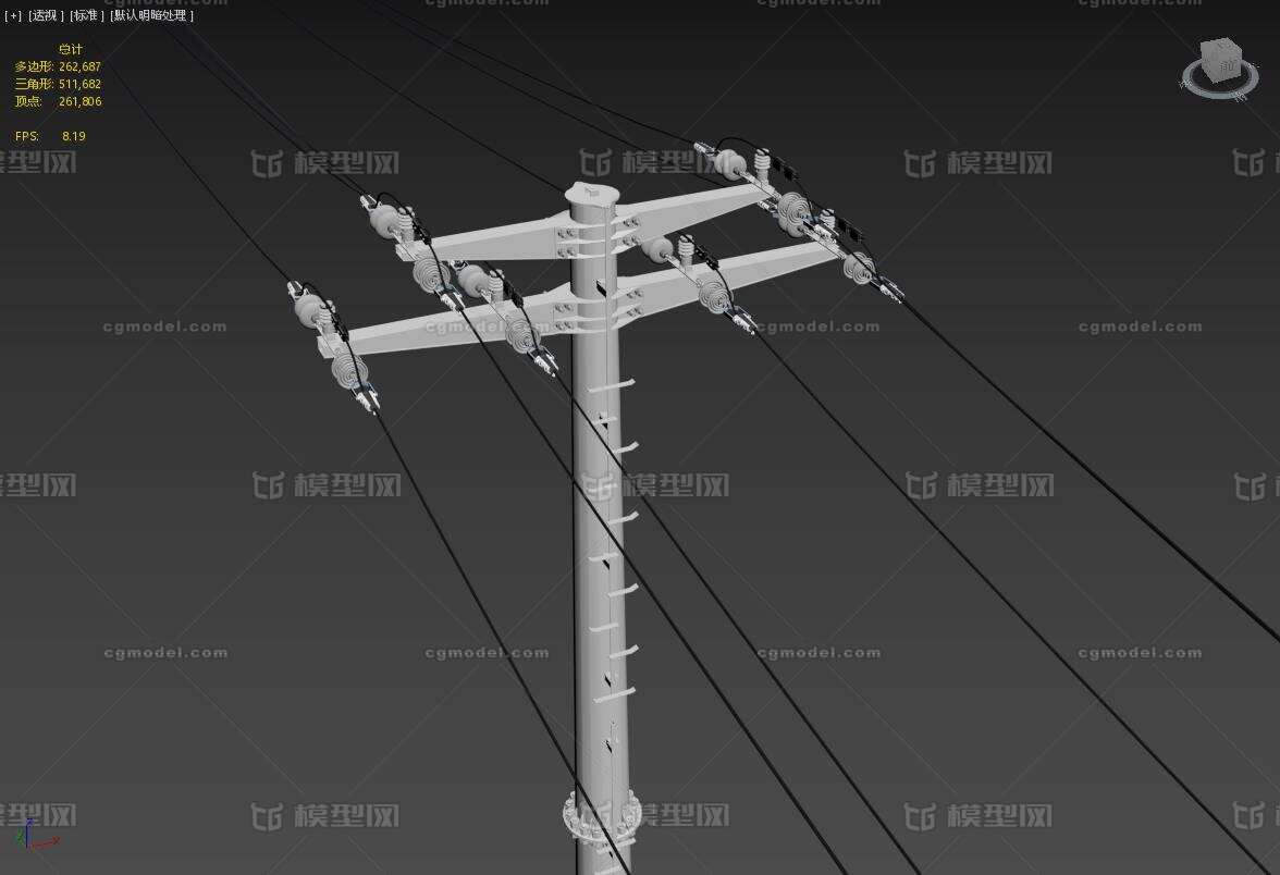 10kV钢管塔模型-工业设备模型库-3ds Max(.max)模型下载-cg模型网