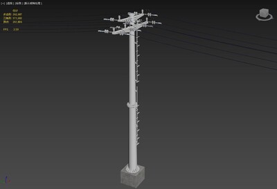 10kV钢管塔模型-工业设备模型库-3ds Max(.max)模型下载-cg模型网