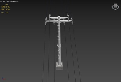 10kV钢管塔模型-工业设备模型库-3ds Max(.max)模型下载-cg模型网