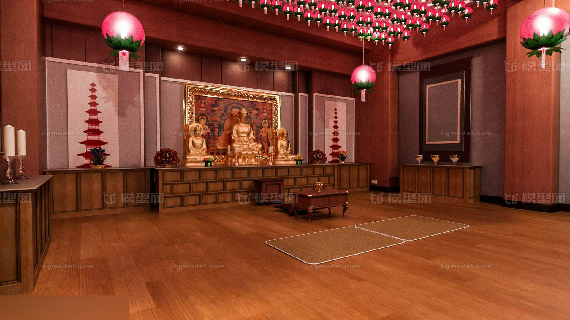 神像求神拜佛商铺店面 C518模型-现代场景模型库-3ds Max(.max)模型下载-cg模型网