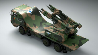 红旗-12防空导弹 HQ-12模型-火炮器械模型库-3ds Max(.max)模型下载-cg模型网