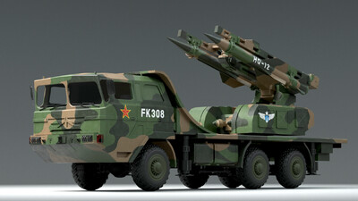 红旗-12防空导弹 HQ-12模型-火炮器械模型库-3ds Max(.max)模型下载-cg模型网
