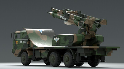 红旗-12防空导弹 HQ-12模型-火炮器械模型库-3ds Max(.max)模型下载-cg模型网