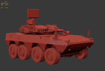 国产CS/SA5型30毫米轮式自行高炮模型-装甲车／坦克模型库-3ds Max(.max)模型下载-cg模型网