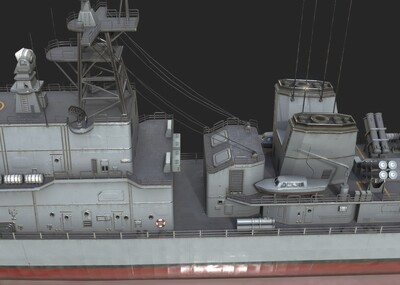 韩国海军 广开土大王级导弹驱逐舰KDX1模型-军舰模型库-3ds Max(.max)模型下载-cg模型网