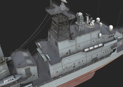 韩国海军 广开土大王级导弹驱逐舰KDX1模型-军舰模型库-3ds Max(.max)模型下载-cg模型网