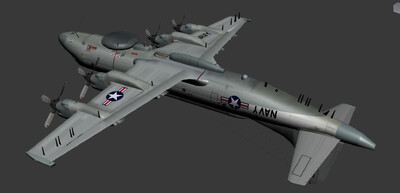 美国海军的EP-3型侦察机模型-军用飞机模型库-3ds Max(.max)模型下载-cg模型网