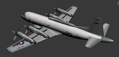 美国海军的EP-3型侦察机模型-军用飞机模型库-3ds Max(.max)模型下载-cg模型网