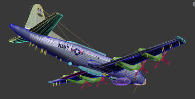 美国海军的EP-3型侦察机模型-军用飞机模型库-3ds Max(.max)模型下载-cg模型网