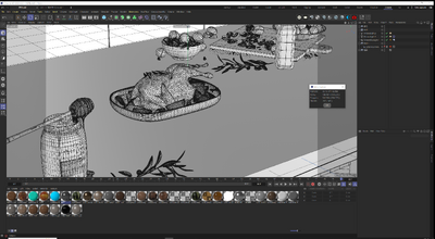 烧鸡火鸡烧鹅西餐晚餐晚宴食品模型-熟食模型库-Cinema 4D(.c4d)模型下载-cg模型网