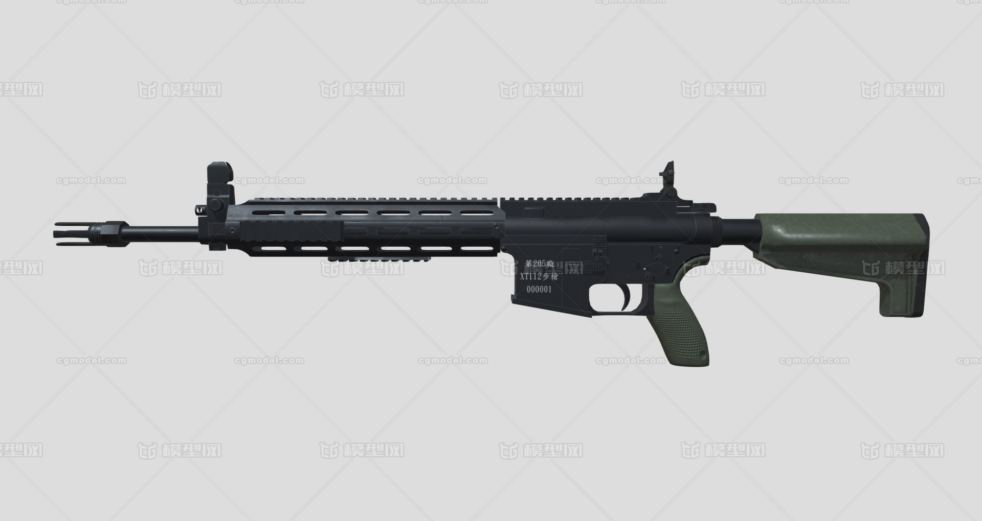 XT112步枪AR-15突击步枪精确射手模型-枪械模型模型库-Blender(.blend)模型下载-cg模型网