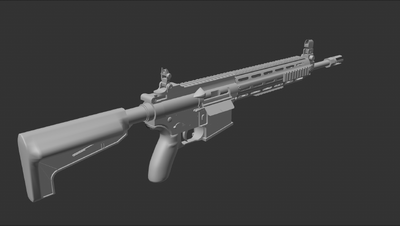 XT112步枪AR-15突击步枪精确射手模型-枪械模型模型库-Blender(.blend)模型下载-cg模型网