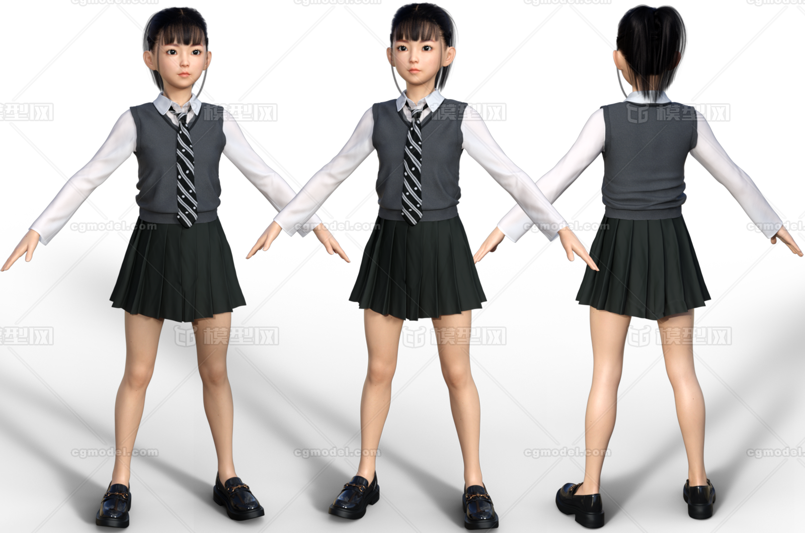 学生 儿童模型 孩子 女模型库 Maya Ma Mb 模型下载 Cg模型网