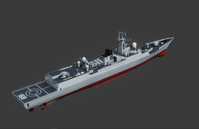 中国海军052B型导弹驱逐舰武汉号驱逐舰模型-潜艇模型库-Maya(.ma/.mb)模型下载-cg模型网