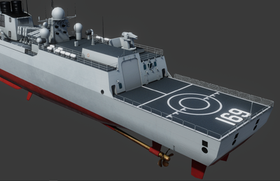 中国海军052B型导弹驱逐舰武汉号驱逐舰模型-潜艇模型库-Maya(.ma/.mb)模型下载-cg模型网